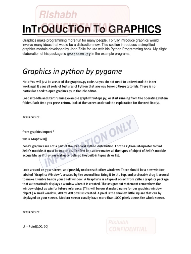 Graphic Design in Python Final Draft | PDF | Cartesian Coordinate ...