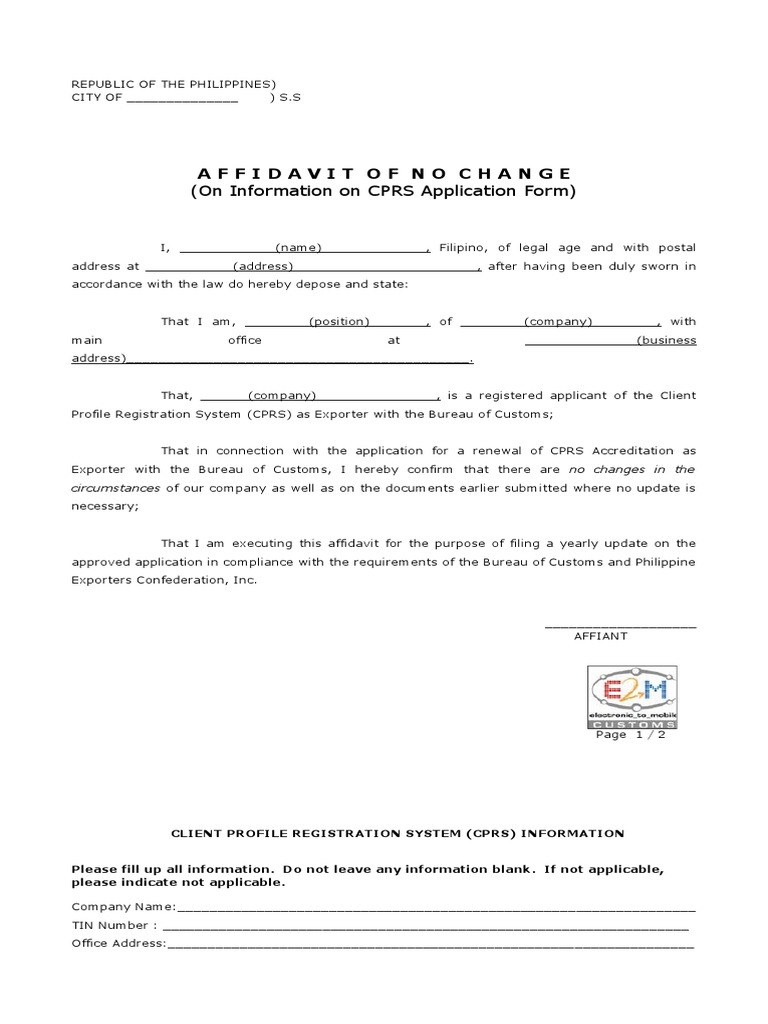 CPRS Affidavit-Revised.11-22-16 | PDF | Affidavit | Notary Public