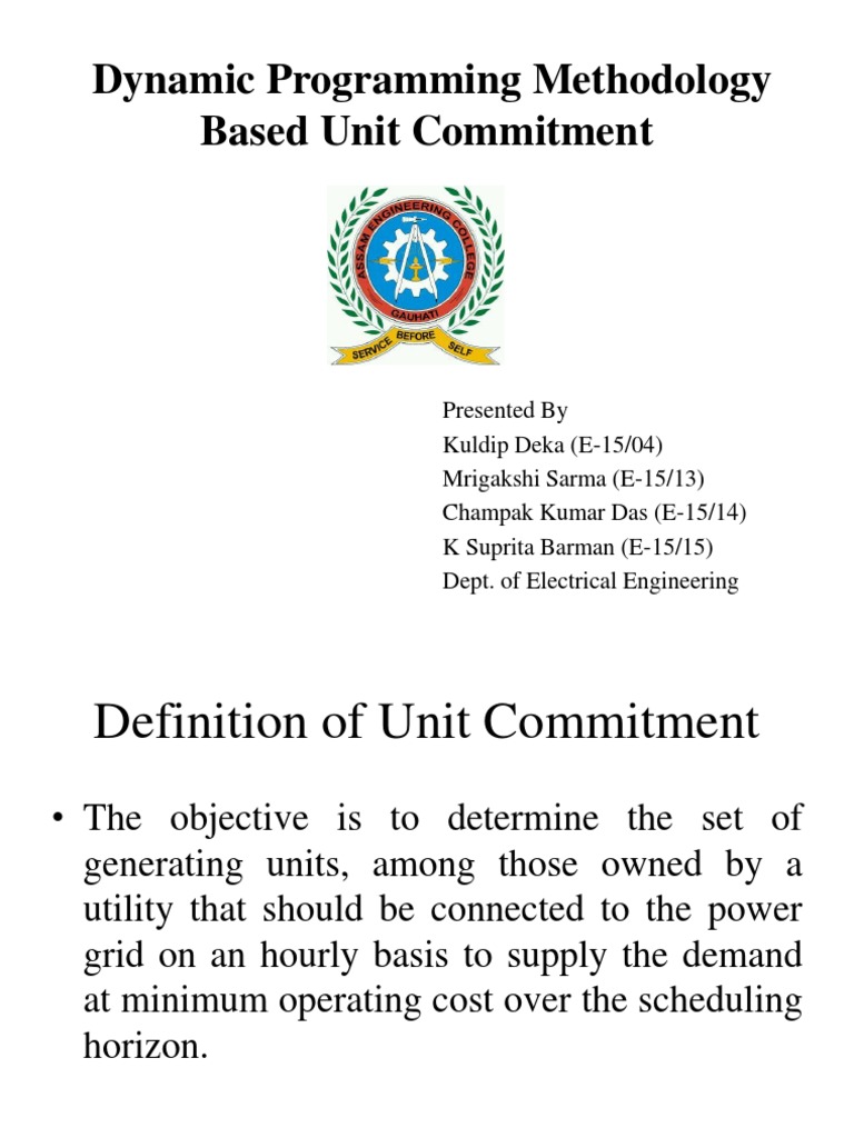 Dynamic Programming Based Unit Commitment Methodology MOdified | PDF | Dynamic Programming ...