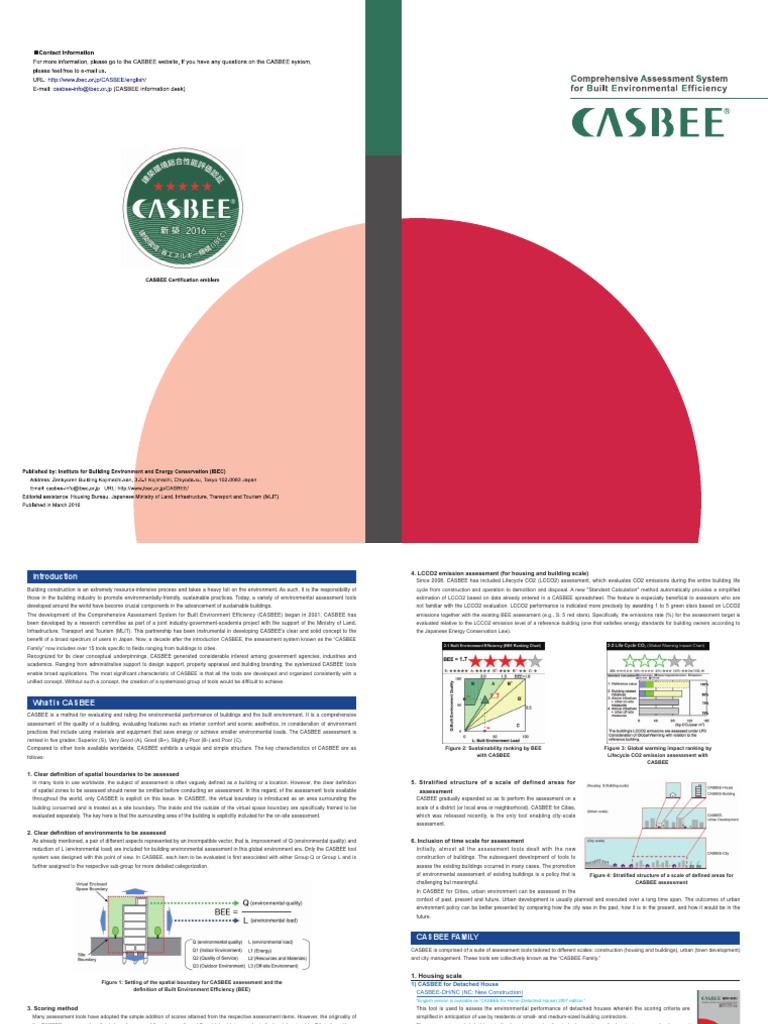 CASBEE Overview PDF | PDF | Green Building | Life Cycle Assessment