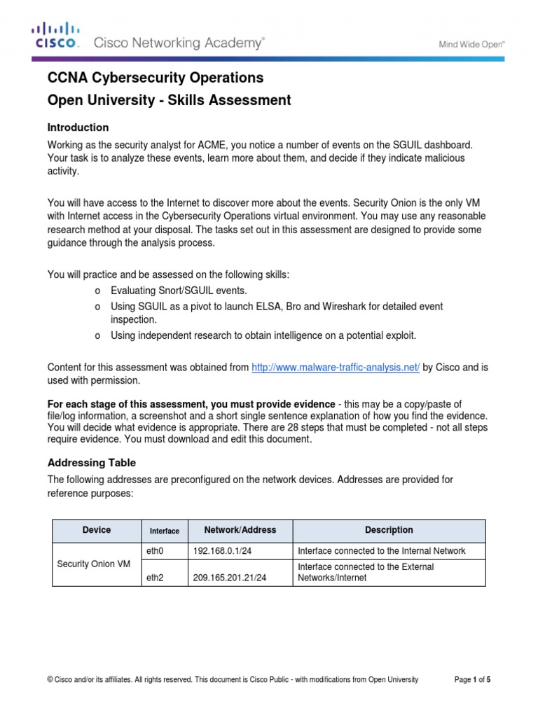 CyberOps Skills Assessment | PDF | Cisco Certifications | Computer Security