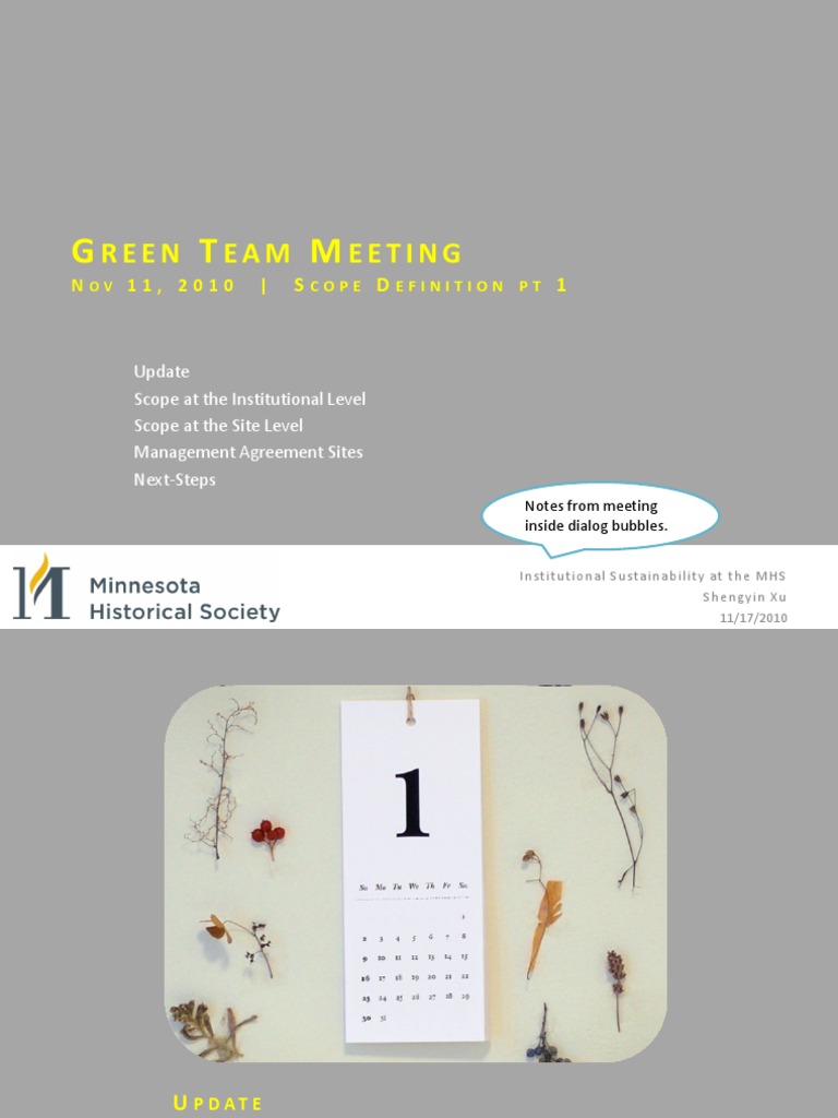 2010 11 17 Green Team Meeting Notes | PDF | Recycling | Environmental ...