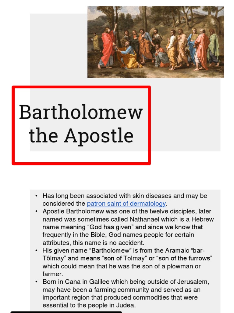 Bartholomew Apostle | PDF | Gospel Of John | Jesus