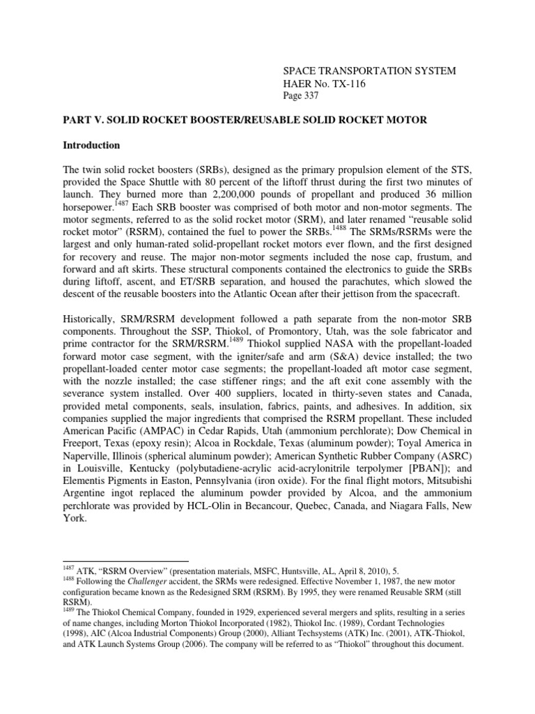 The Space Shuttle Solid Rocket Motor | PDF | Space Shuttle Solid Rocket ...
