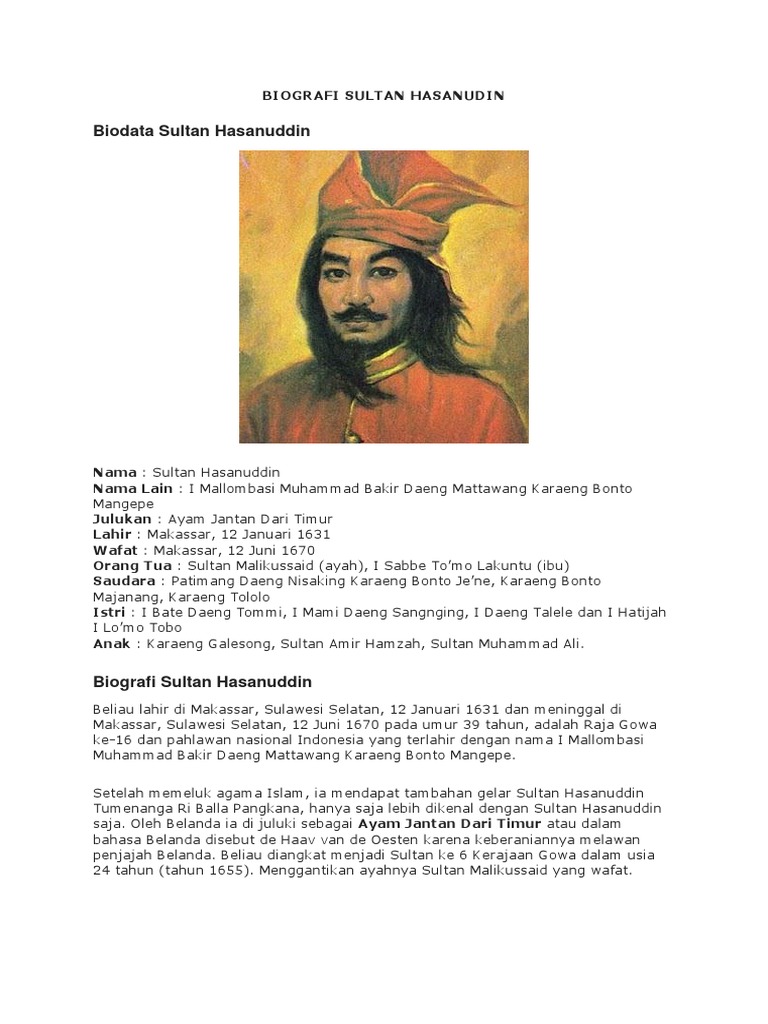 Biografi Sultan Hasanudin | PDF