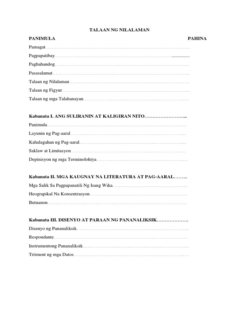 Talaan NG Nilalaman | PDF