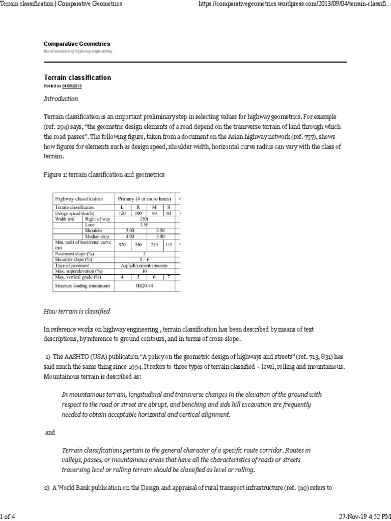 Terrain Classification for Highway Design | PDF | Road | Geographic ...