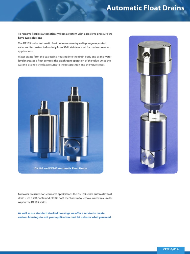 014 Automatic Float Drains | PDF