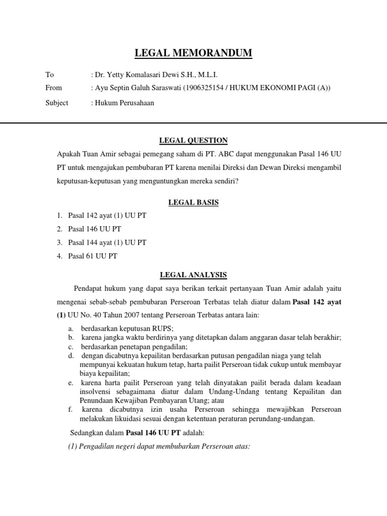 Legal Memorandum | PDF
