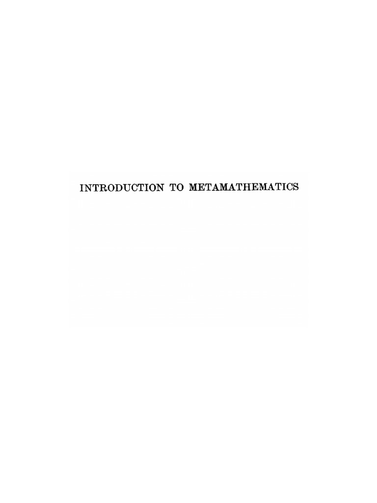 Kleene - Introduction To Metamathematics (1971) PDF | PDF | Set ...