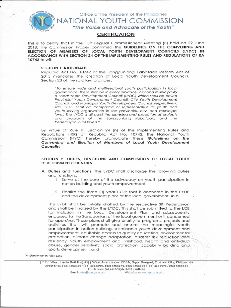 LYDC Election Guidelines | PDF