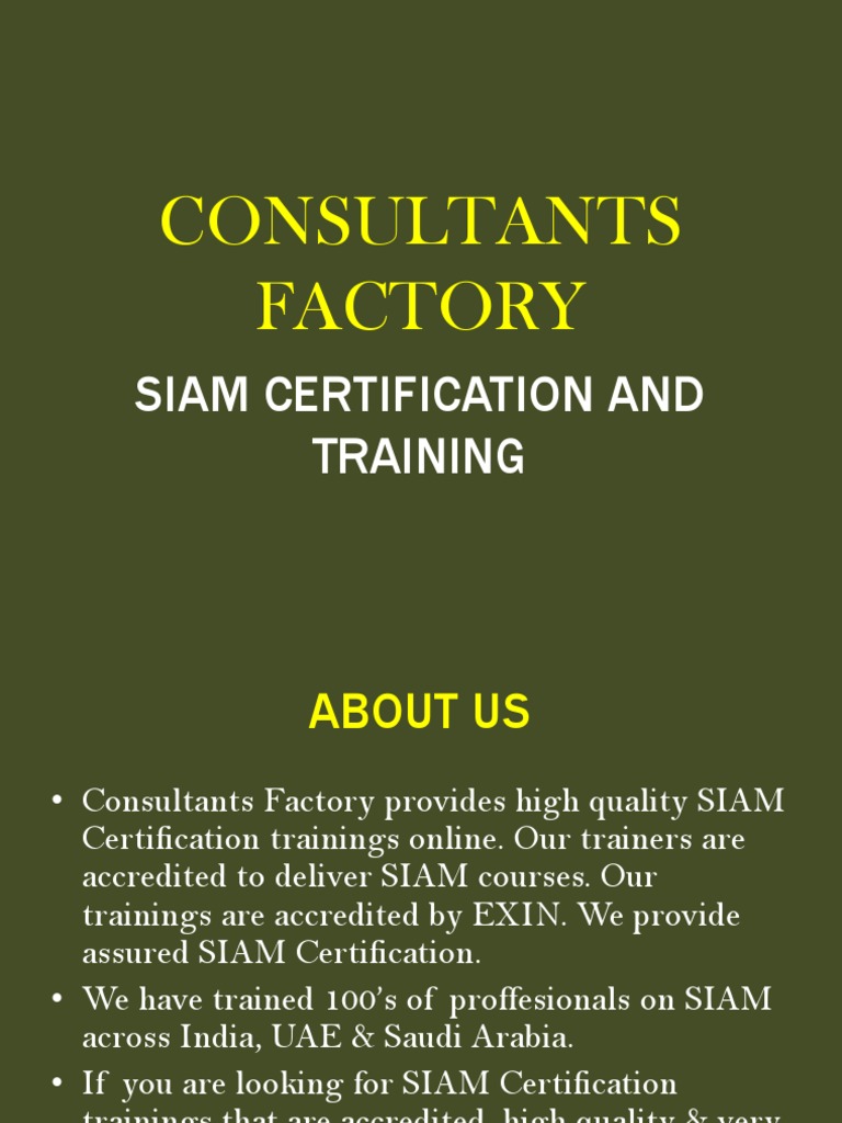 SIAM Certification Training Online | PDF