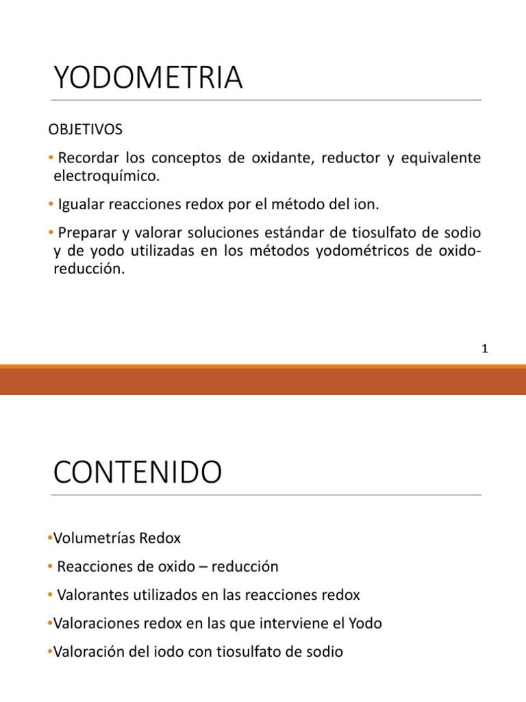 Yodometria 1 | PDF | Redox | Valoración