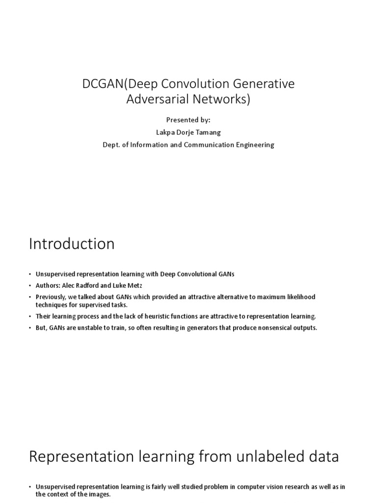 DCGAN (Deep Convolution Generative Adversarial Networks) | PDF | Emerging Technologies | Cybernetics