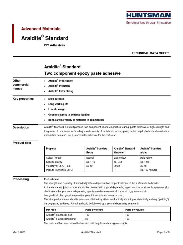 Araldit-STANDARD Datasheet PDF | PDF | Adhesive | Epoxy