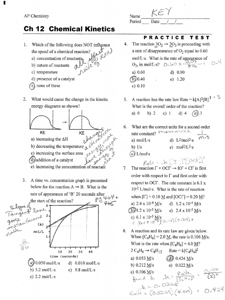 Ch12KineticsPTKey PDF | PDF