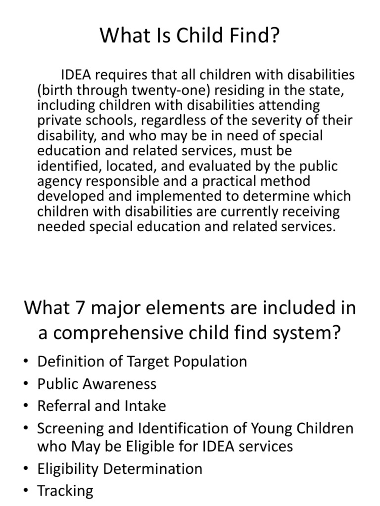 Understanding Child Find Requirements | PDF | Screening (Medicine ...
