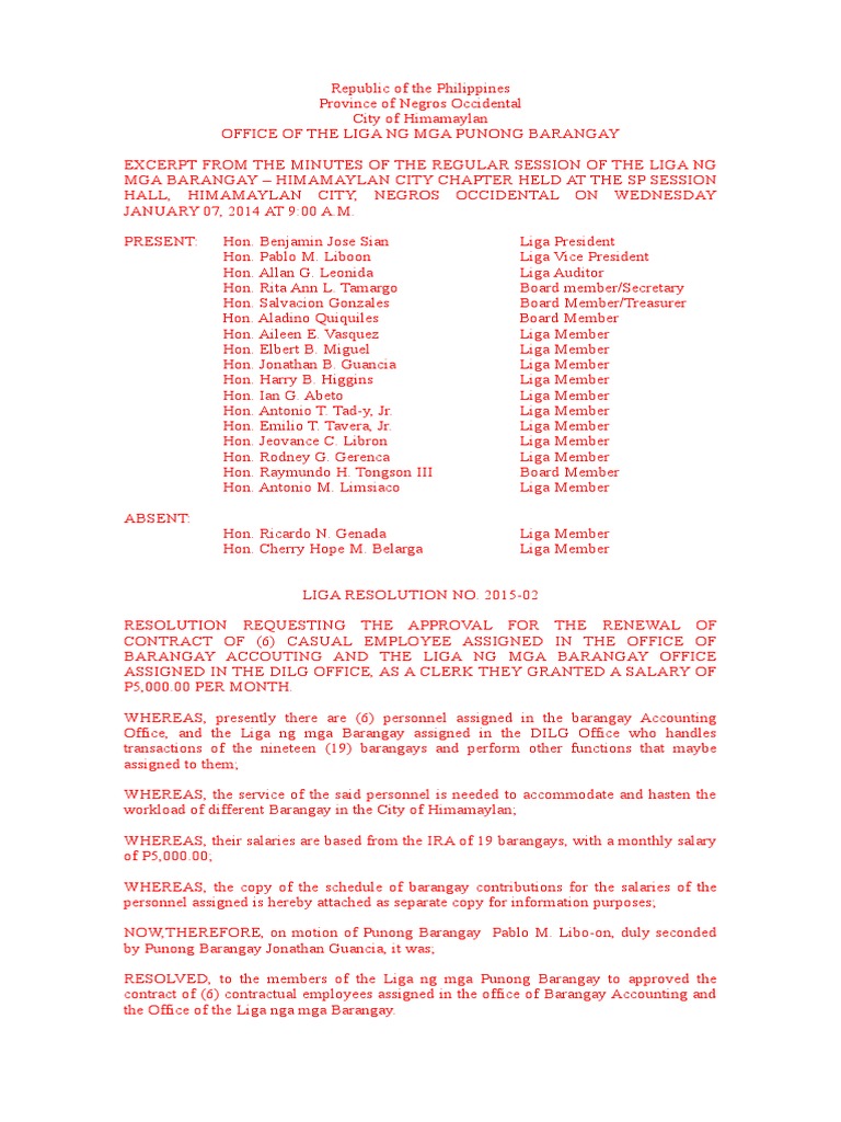 LIGA Resolution | PDF | Philippines | Government