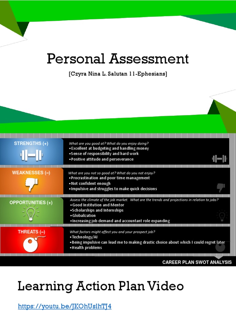 Personal Assessment Template-1 | PDF