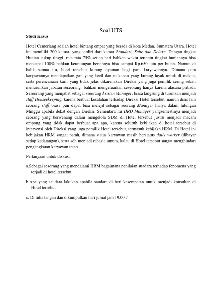 sOAL UTS Studi KasuS | PDF