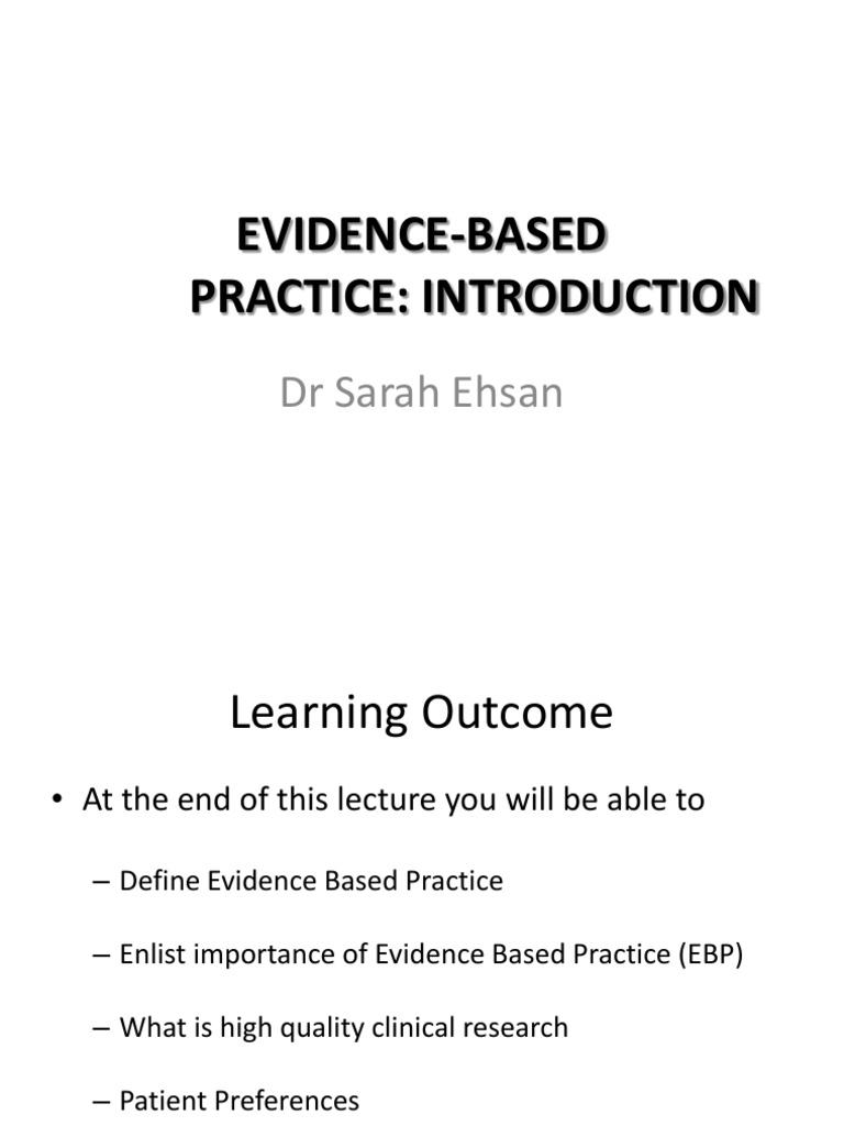 1 EVIDENCE-BASED 1 Introduction | PDF | Evidence Based Medicine ...