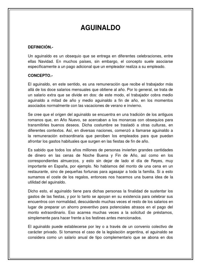 Definición y Uso del Aguinaldo | PDF | Salario | Excedente económico