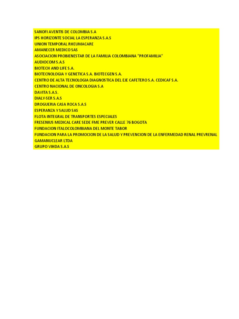 Sanofi Aventis de Colombia S | PDF