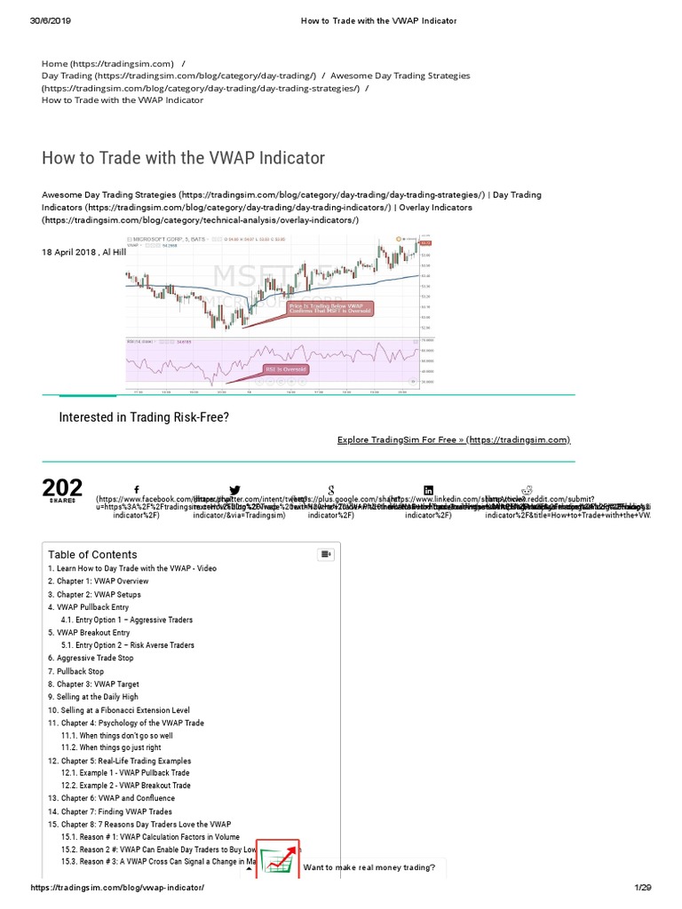 How To Trade With The VWAP Indicator | PDF | Day Trading | Futures Contract