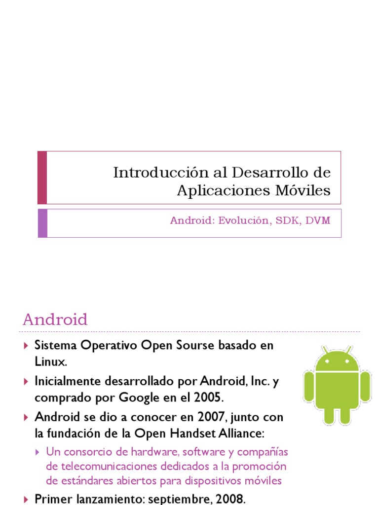 Conceptos Básicos Android | PDF | Android (sistema operativo) | Entorno ...