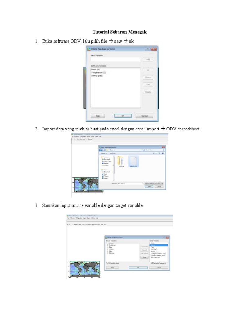 Tutorial ODV: Sebaran Menegak & Melintang | PDF