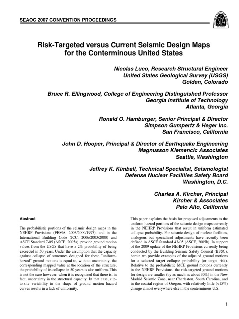Seaoc 2007 Convention Proceedings | PDF | Earthquakes | Teaching ...