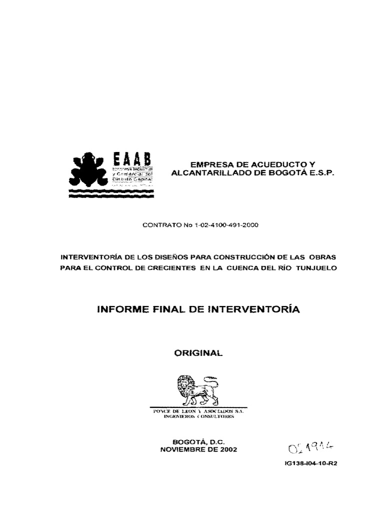 Modelo de Informe de Interventoria PDF | PDF | Represa | Ingeniería ...