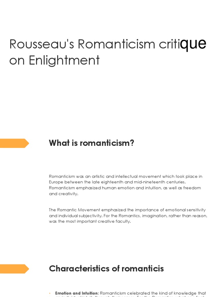 Rousseau's Romanticism Criticism On Enlightment | PDF | Jean Jacques ...