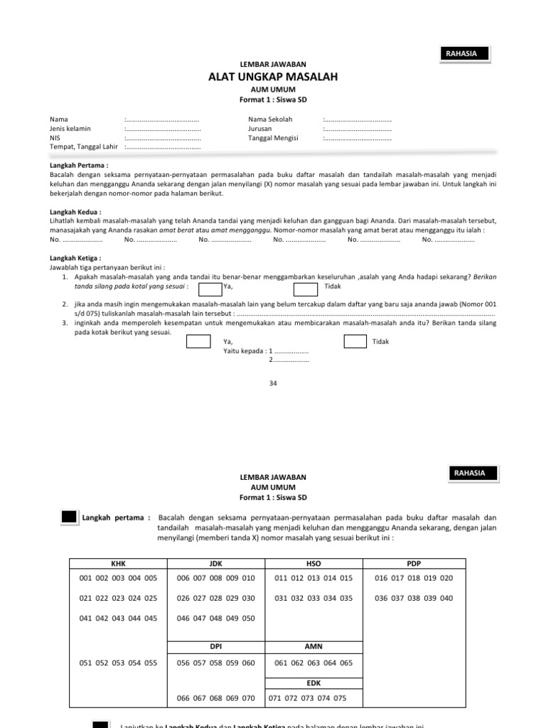 Lembar Jawaban Aum Umum PDF | PDF