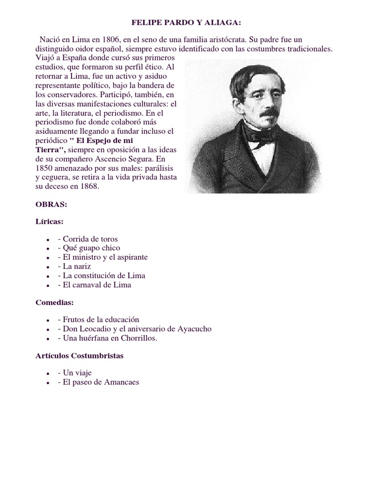 Felipe Pardo y Aliaga | PDF