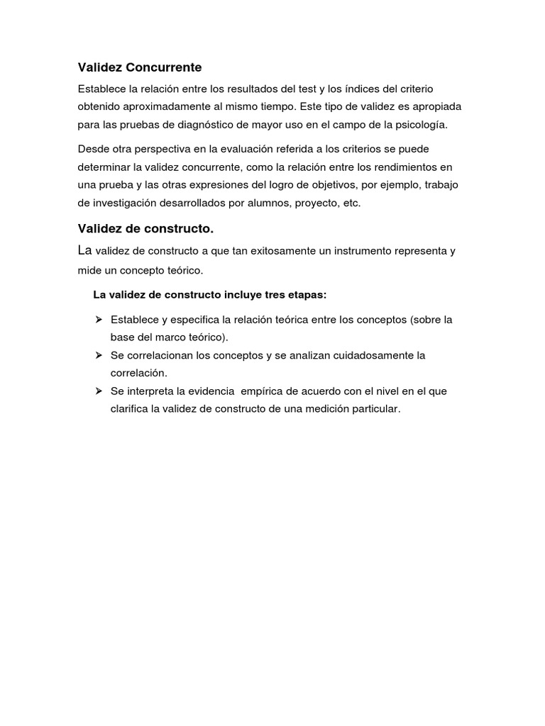 Validez Concurrente | PDF