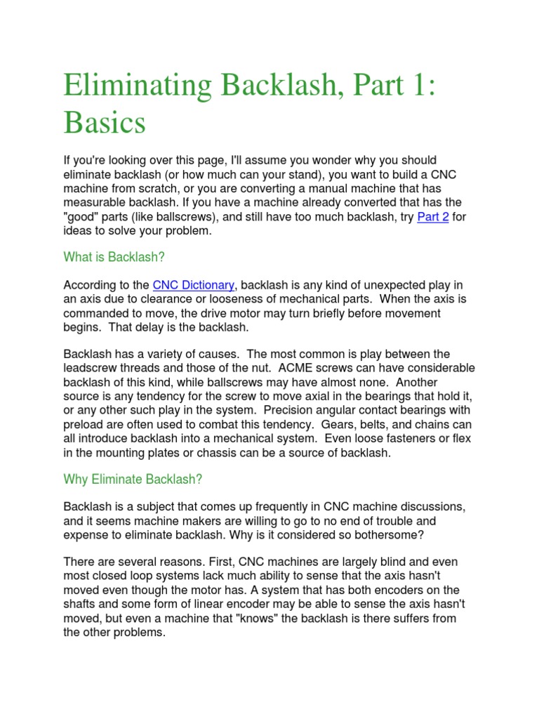 Backlash | PDF | Numerical Control | Bearing (Mechanical)