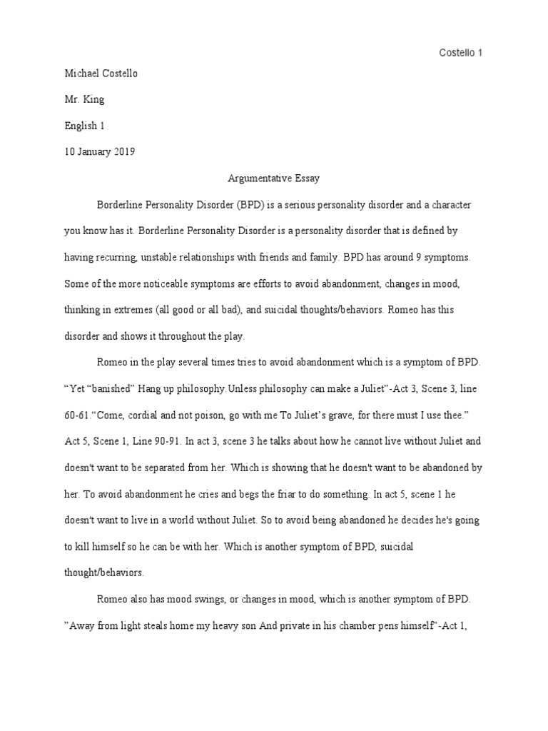 Argumentative Essay Final Draft | PDF | Mental Health | Abnormal Psychology