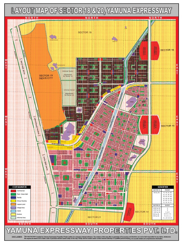 Yamuna Expressway Sector Map 18 20 Vector - Based | PDF