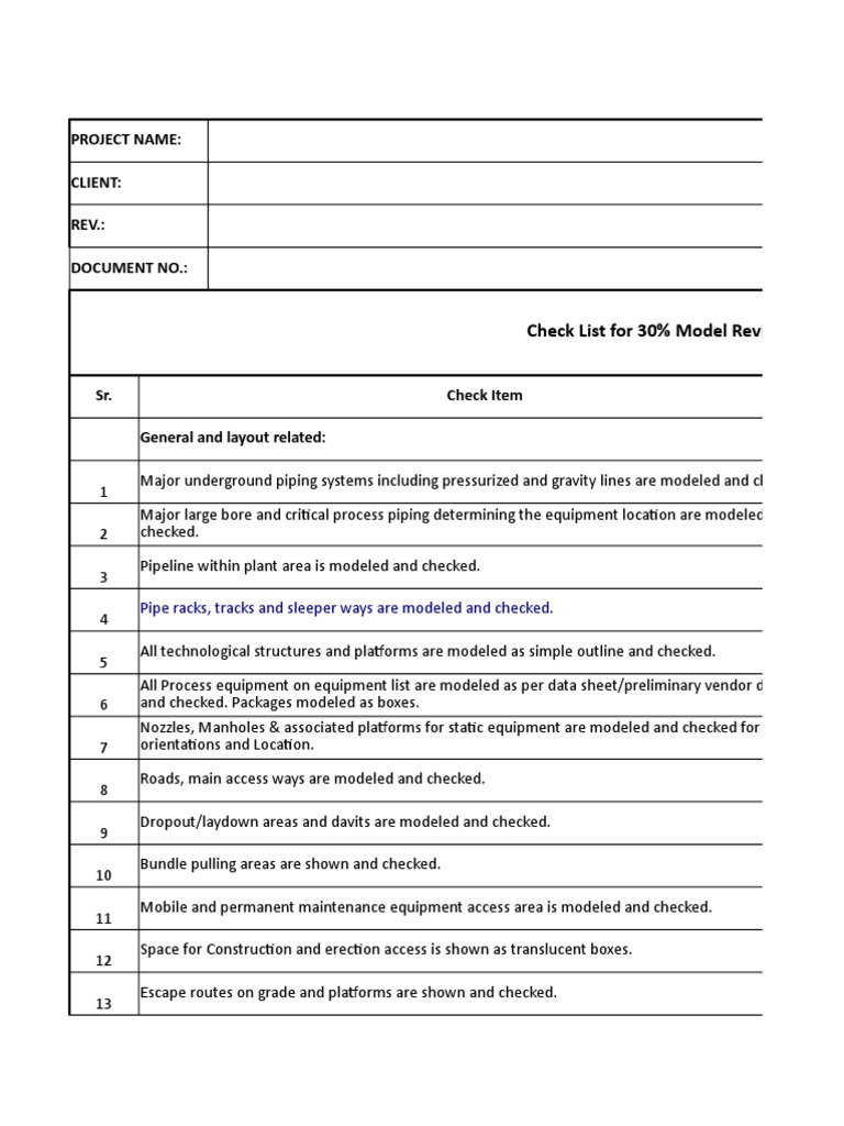 Check List - 3D Model Review | PDF | Pump | Valve