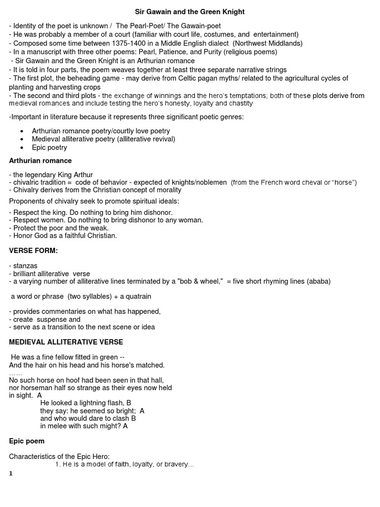 Gawain's Shield: Symbolism and Significance | PDF | Green Knight | Chivalry