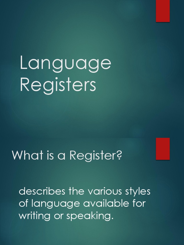 Language Registers Explained | PDF