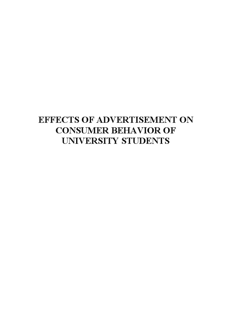 Advertising's Influence on Student Consumers | PDF | Psychology ...