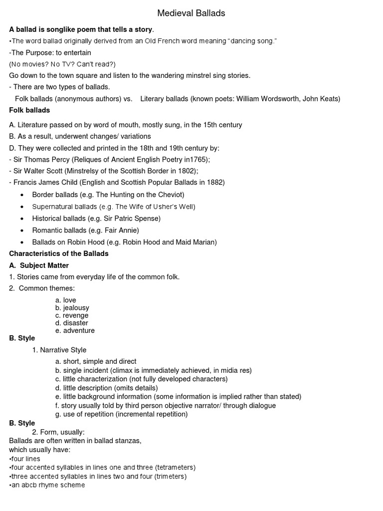 Medieval Ballads | PDF | Ballad | Poetry