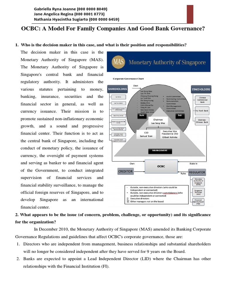 OCBC - A Model For Family Companies and Good Bank Governance | PDF ...