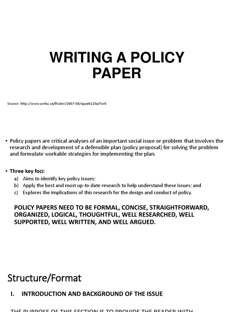 Policy Paper Guide | PDF | Critical Thinking | Psychological Concepts