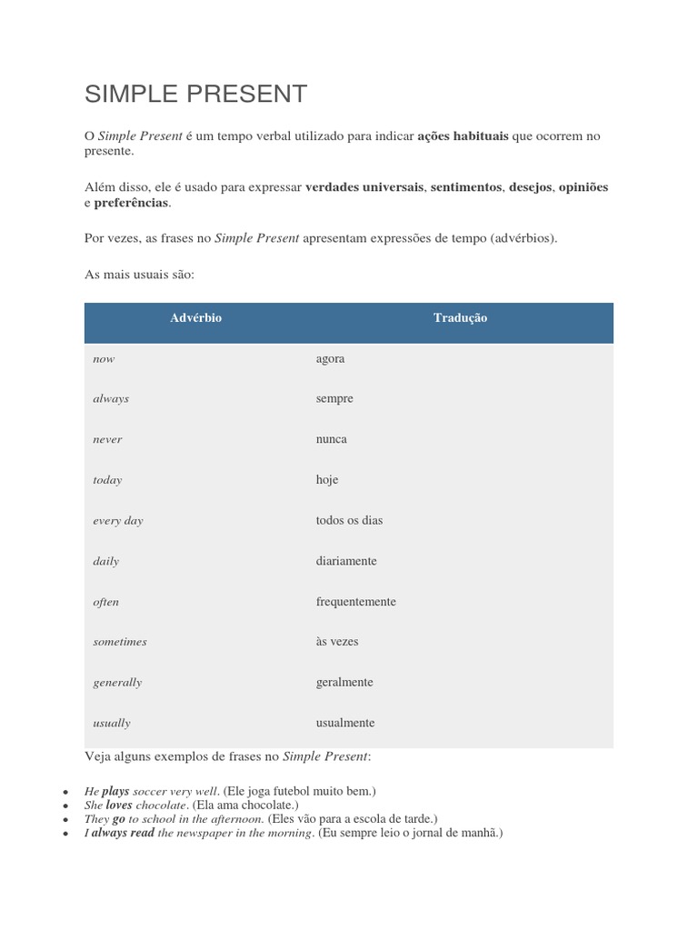 Simple Past Regras | PDF | Assunto (gramática) | Morfologia linguística
