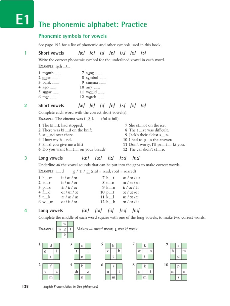 English Pronunciation in Use Advanced - Phonetic Practice With Answers ...
