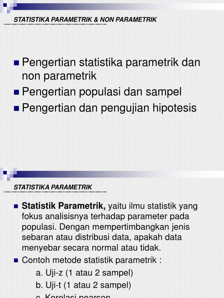 05 - Statistik Parametrik Dan Non Parametrik | PDF