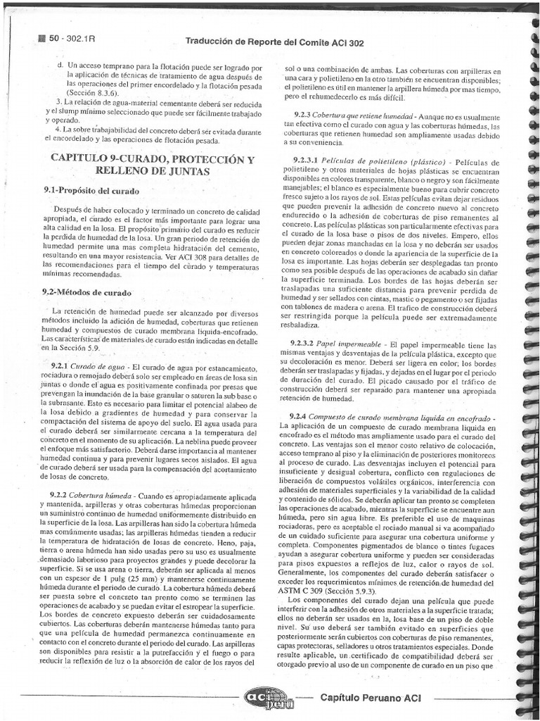 Curado - Norma Aci 302 PDF | PDF